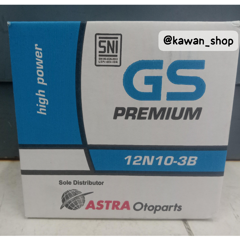 Jual AKI / ACCU GS ASTRA 12N103B PREMIUM untuk motor Vespa excel series ...