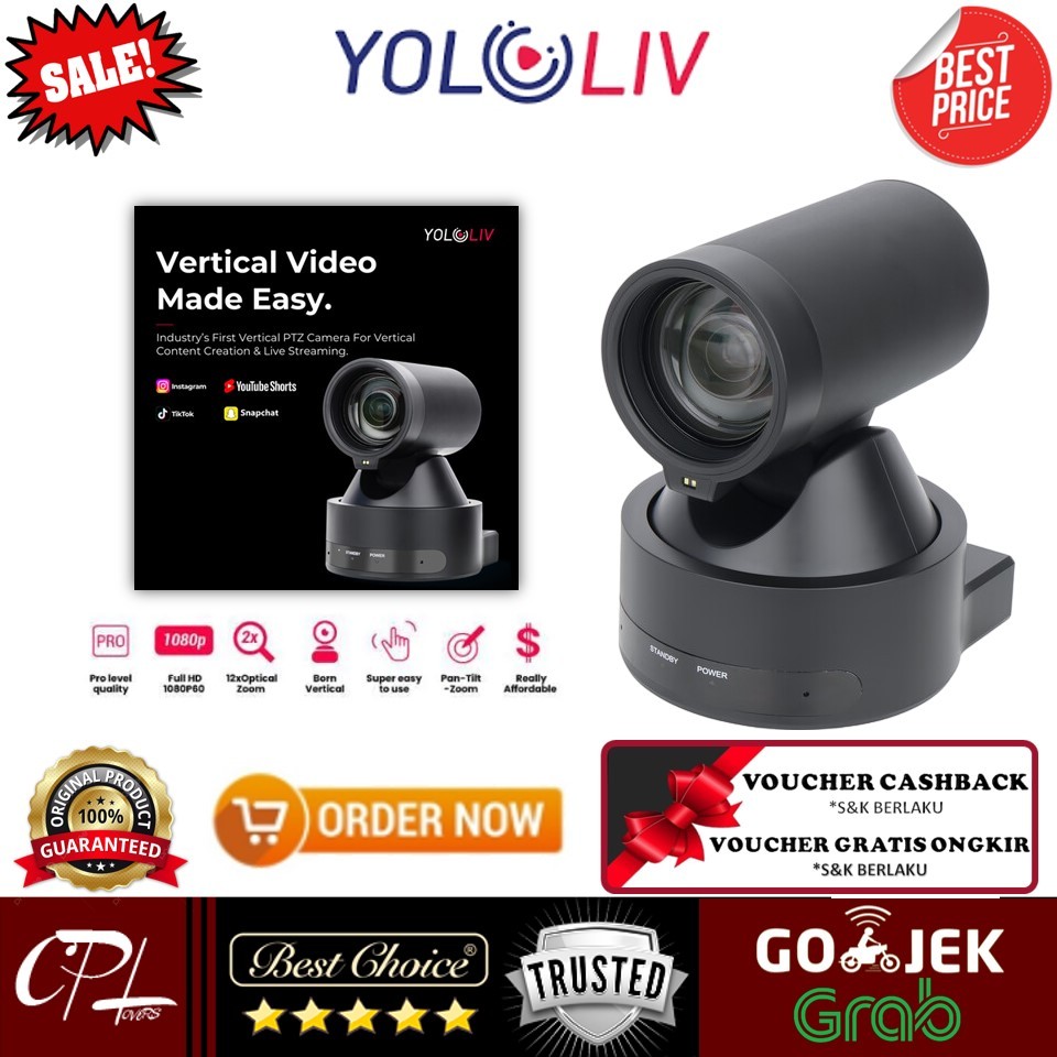 Jual YoloLiv Verticam 1080p Vertical Live Streaming PTZ Camera with 12x ...