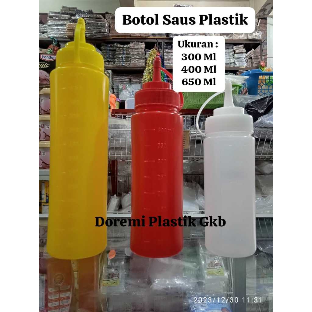 Jual BOTOL SAOS MAYO 300ml 450ml 650ml / BOTOL KECAP / BOTOL SAUS/ Botol Dengan Angka Takaran ...