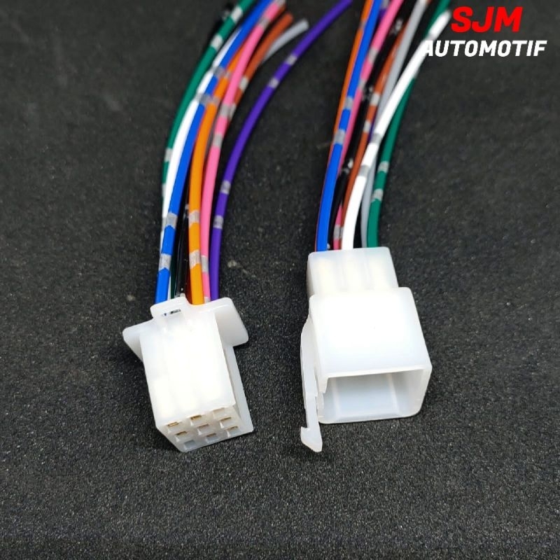 Jual socket soket konektor kabel motor 9 pin kecil + kabel bintik ...