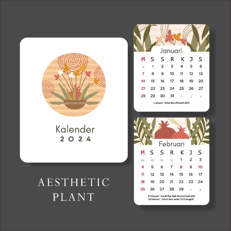 Jual Kalender Mini 2024 / Kalender Meja 2024 / Kalender Duduk ...