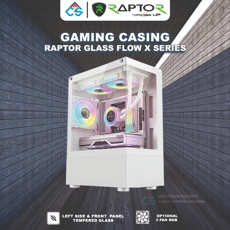 Jual Casing Gaming Raptor Glass Flow X Series White - Casing Gaming | Shopee Indonesia