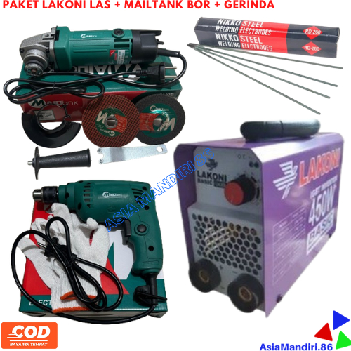 Jual PAKET MESIN LAS LAKONI BASIC 124IXR 450watt + MESIN GERINDA ...