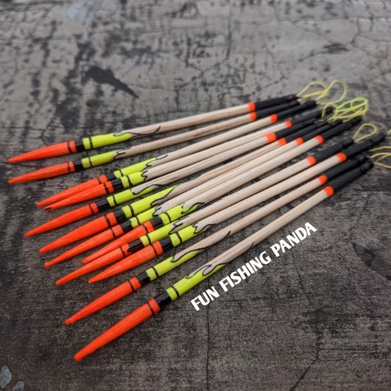 Jual Pelampung pancing kayu model jarum motif batik Pelampung pancing ...