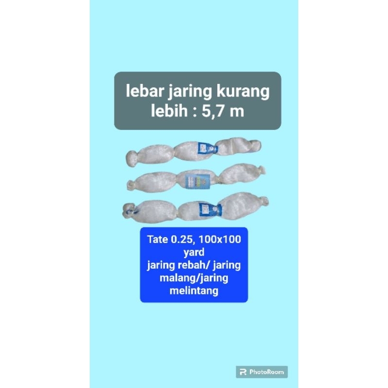 Jual JARING IKAN TATE 0.25, 2 1/4, 100X100 YARD / JARING REBAH/ JARING ...