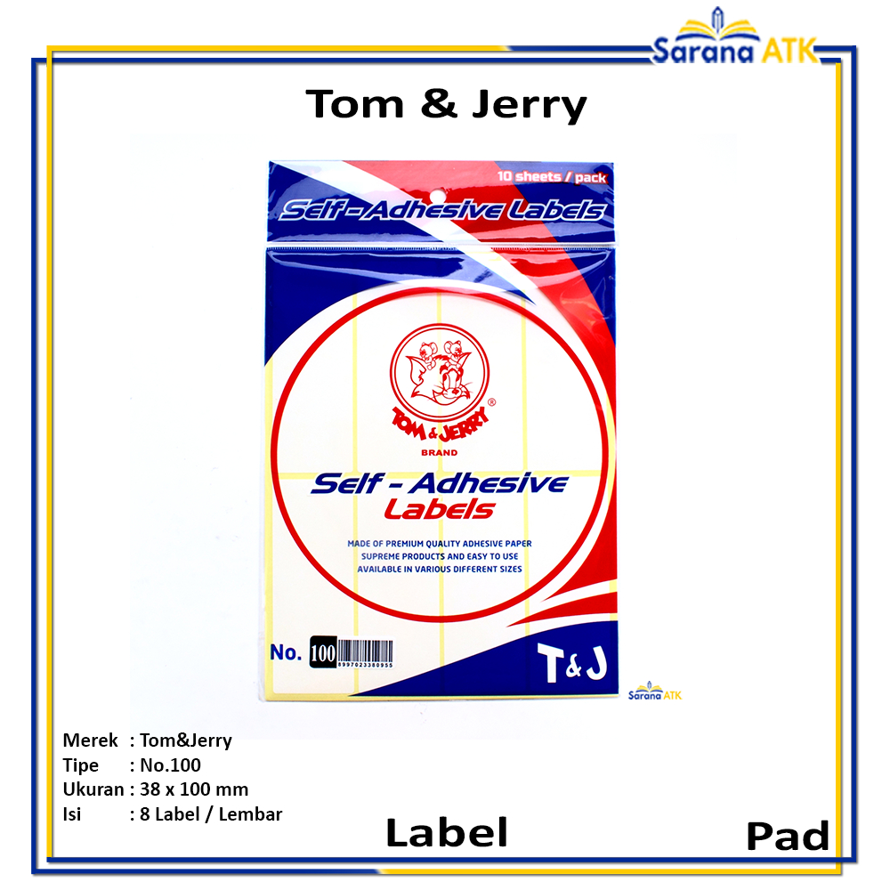 Jual Tom & Jerry - Label Paper No. 100 - Pad | Shopee Indonesia
