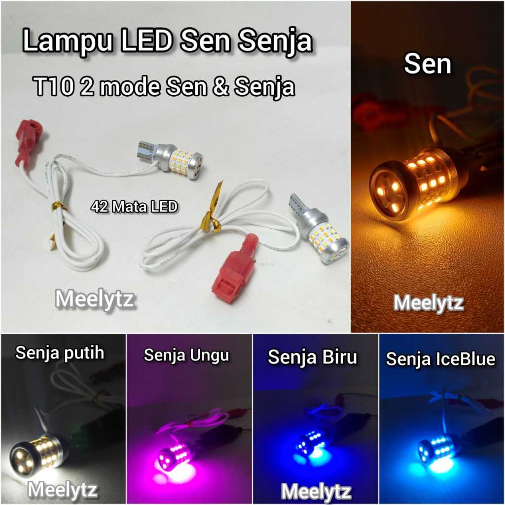 Jual Lampu Sen LED T10 2 Mode Sen dan senja Standby 42 mata LED AC DC ...