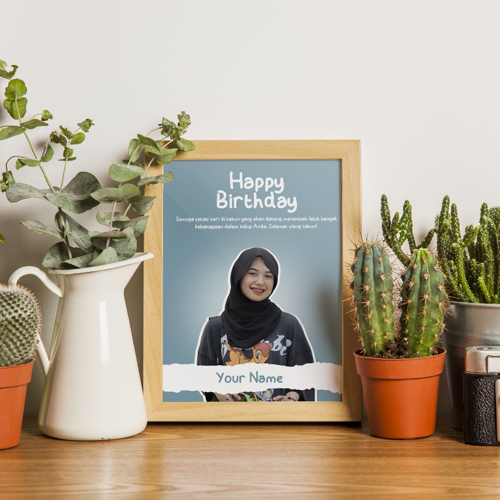 Jual Hadiah Ulang Tahun Bingkai Photo Estetik Frame 5R Free Custom ...