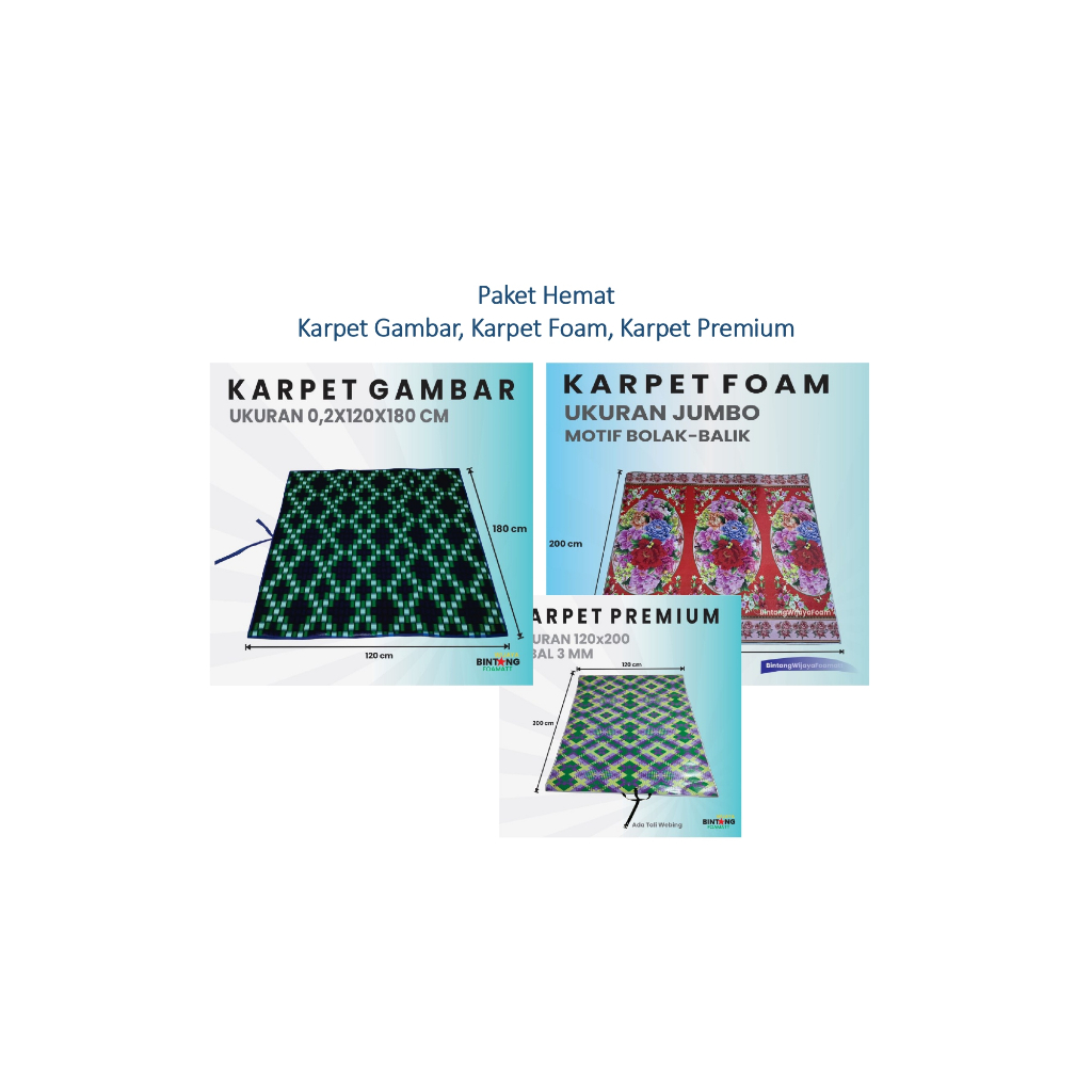 Jual PAKET HEMAT sudah Dapat ( Karpet Premium, Karpet Foam Motif Bolak ...
