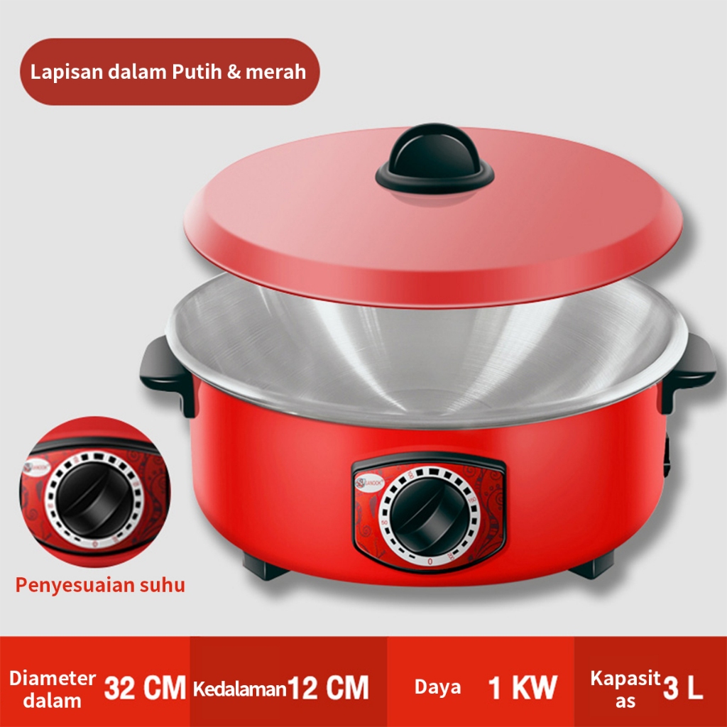 Jual Panci Listrik 12 inch / Panci Wajan Penggorengan Anti Lengket 32CM ...