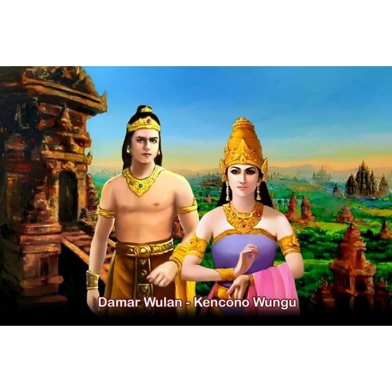 Jual hiasan dinding lukisan cetak damar Wulan dan kencono Wungu plus ...