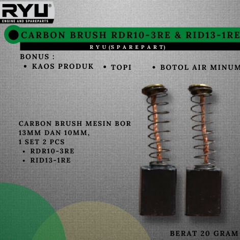 Jual CARBON BRUSH RDR10-3RE & RID13-1RE RYU ORIGINAL / COOL BOR / COOL ...