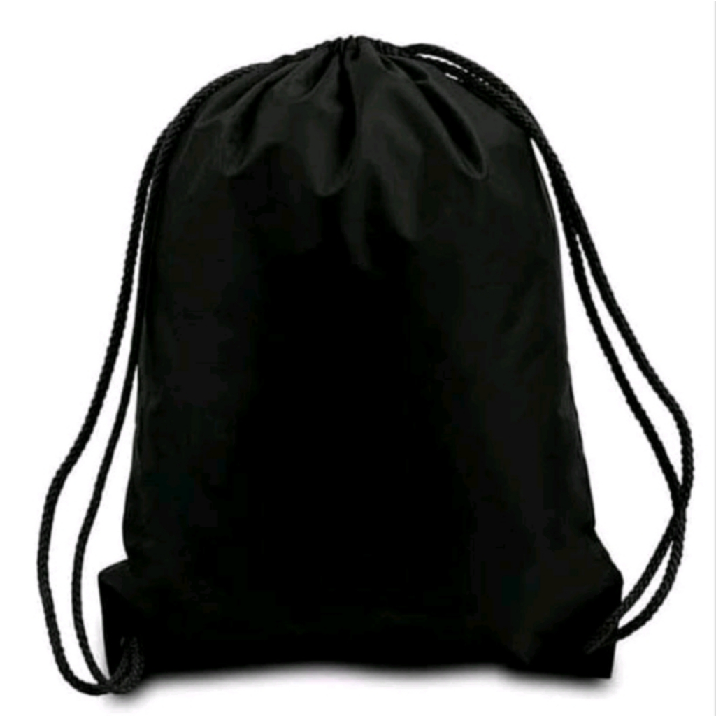 Jual Tas Serut futsal hitam polos / tas perlengkapan olahraga / tas serut stringbag pria ...