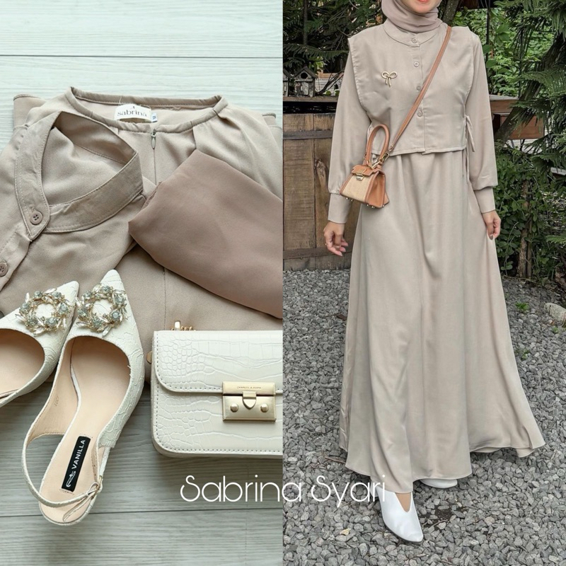 Jual TIFFANY DRESS by SABRINA - GAMIS POLOS VEST ROMPI BAHAN SHAKILA ...