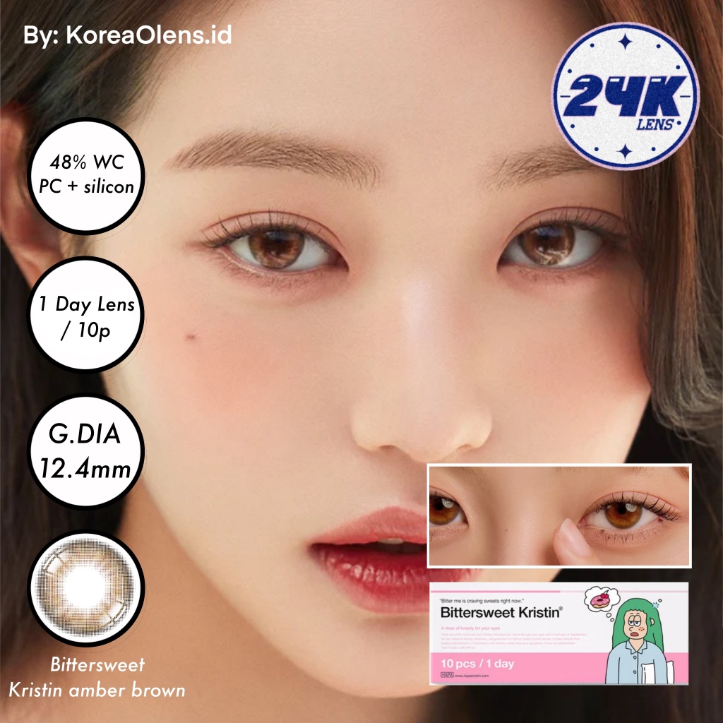 Jual SOFTLENS ORI IMPORT KOREA HAPA KRISTIN IVE WONYOUNG LENS BITTERSWEET KRISTIN AMBER BROWN 1 ...