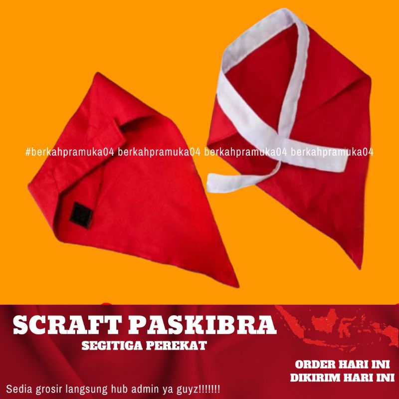 Jual Slayer syal scraft merah putih segitiga perekat | Shopee Indonesia