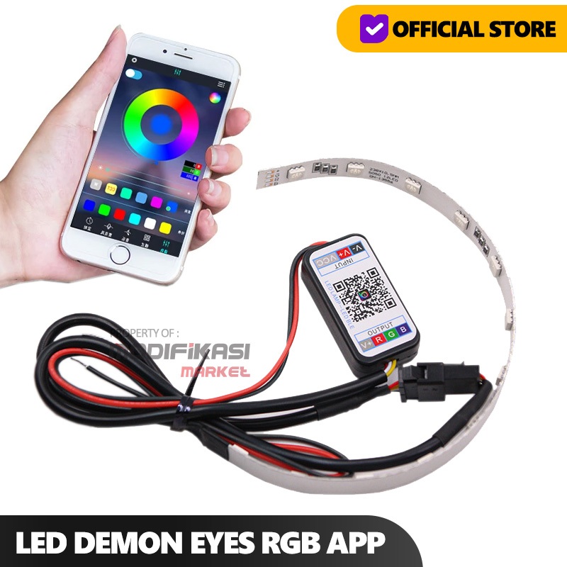 Jual Lampu Demon Eyes Devil Eyes RGB App BILED Projie Motor Mobil ...