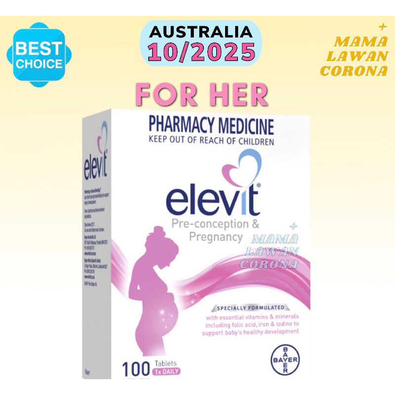 Jual ELEVIT Pregnancy Pre Conception Multivitamin 10 Tablets | Shopee ...