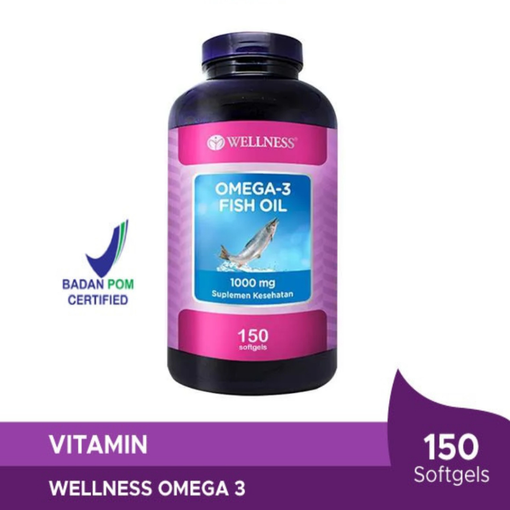 Jual WELLNESS OMEGA 3 FISH OIL 1000mg Suplemen Kesehatan150 Softgels ...
