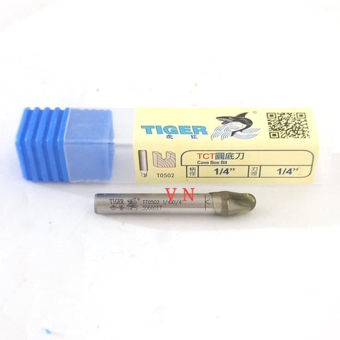Jual Mata Profil/Router TCT 6 mm 1/4 X 1/4 Round Nose/Core Box Bits ...