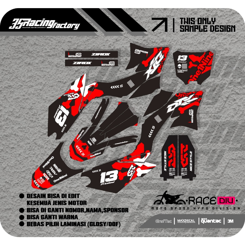 Jual decal klx dtracker supermoto full body masih bisa custom desain ...
