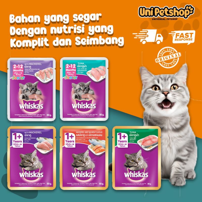 Jual WHISKAS POUCH MAKANAN BASAH KUCING 80gr | Shopee Indonesia