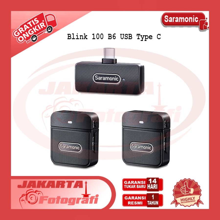 Jual Saramonic Blink 100 B6 USB Type C Wireless Mic Blink100 TX+TX+RX ...