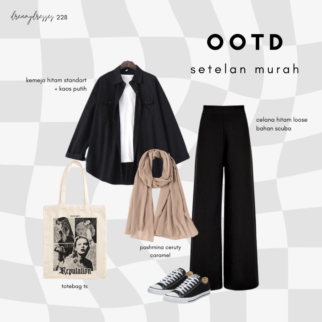 Jual ONE SET 233 - Setelan Outfit Wanita Murah Satu Set OOTD Sekolah ...