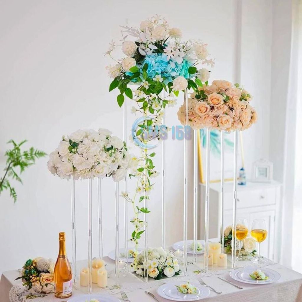 Jual Meja Bunga Berdiri Akrilik Transparan Centerpiece Standing Acrylic ...