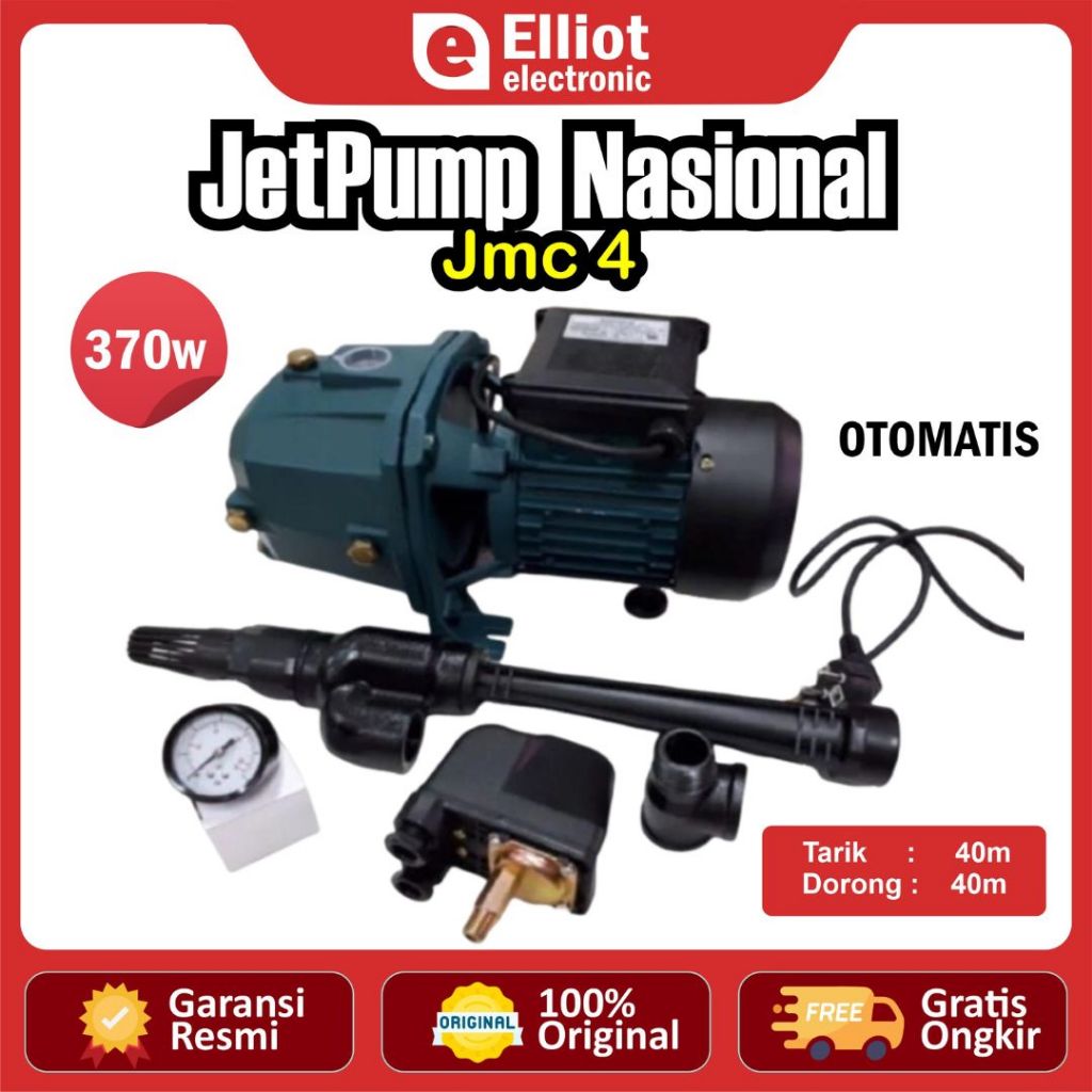 Jual Pompa Air Nasional JET PUMP JMC 4 Sumur Dalam 40m - Otomatis MC ...