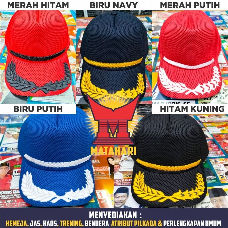 Jual topi jaring padi kapas free bordir nama kanan/kiri | Shopee Indonesia
