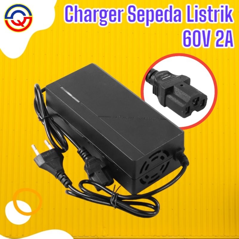 Jual Adaptor Charger Baterai Sepeda Listrik 60V 2A / Charger Sepeda Listrik 60V 2A - Hitam ...