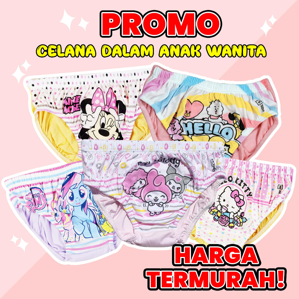 Jual Celana Dalam Anak Perempuan Underwear 3 in 1 Karakter Minnie Mouse ...
