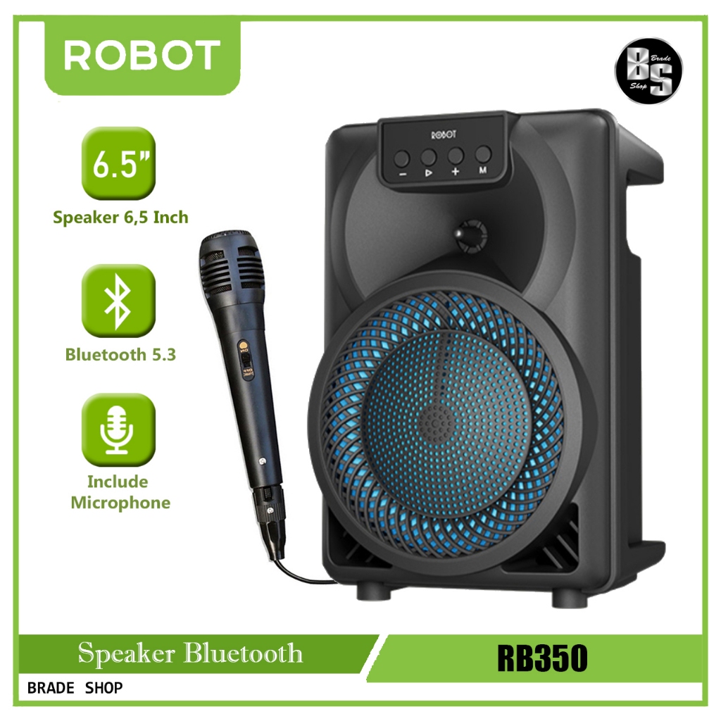 Jual Speaker Bluetooth Robot 6 5 Inch Microphone Rb350 Karaoke Ktv Bluetooth 5 3 Shopee