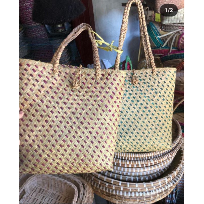 Jual Tas purun motif 30x30 cm | Shopee Indonesia