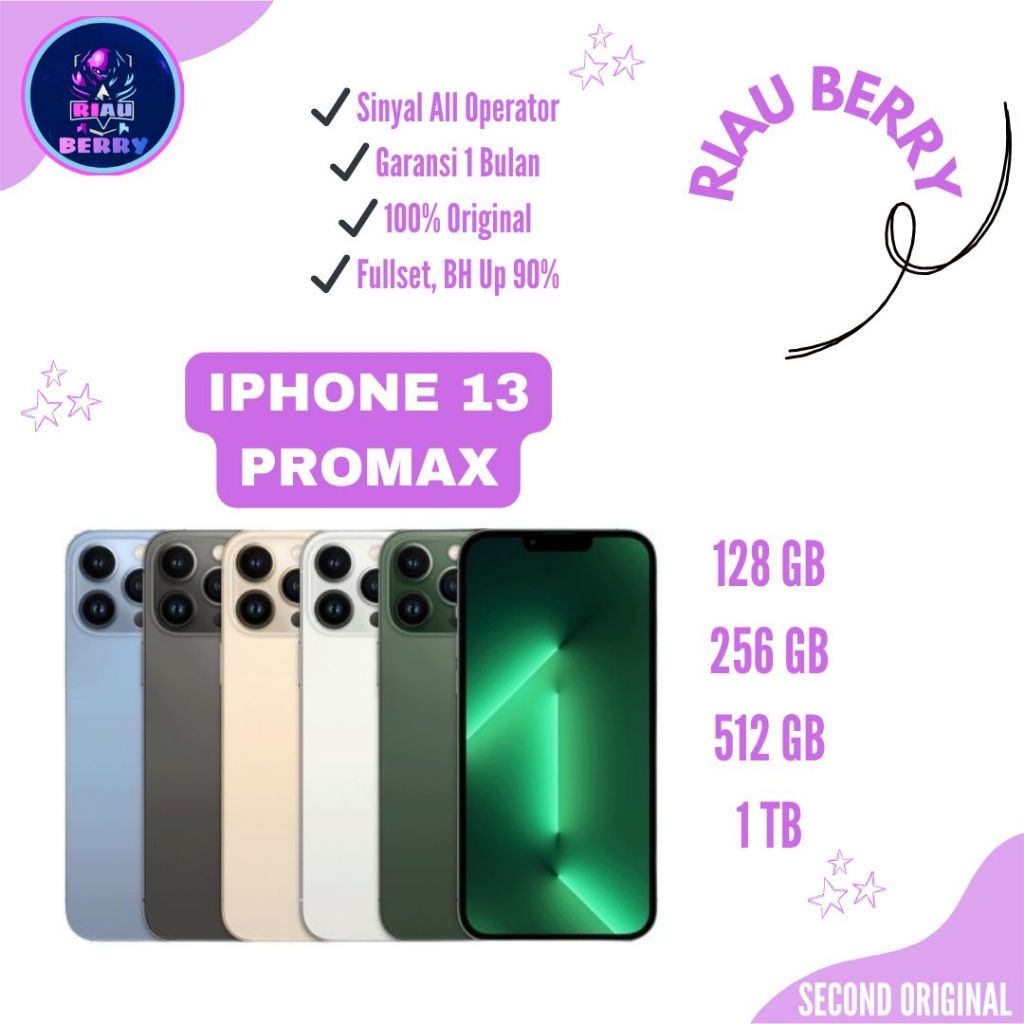 Jual Iphone 13 Pro Max 128GB 256GB Inter Second Like New Fullset | Shopee Indonesia