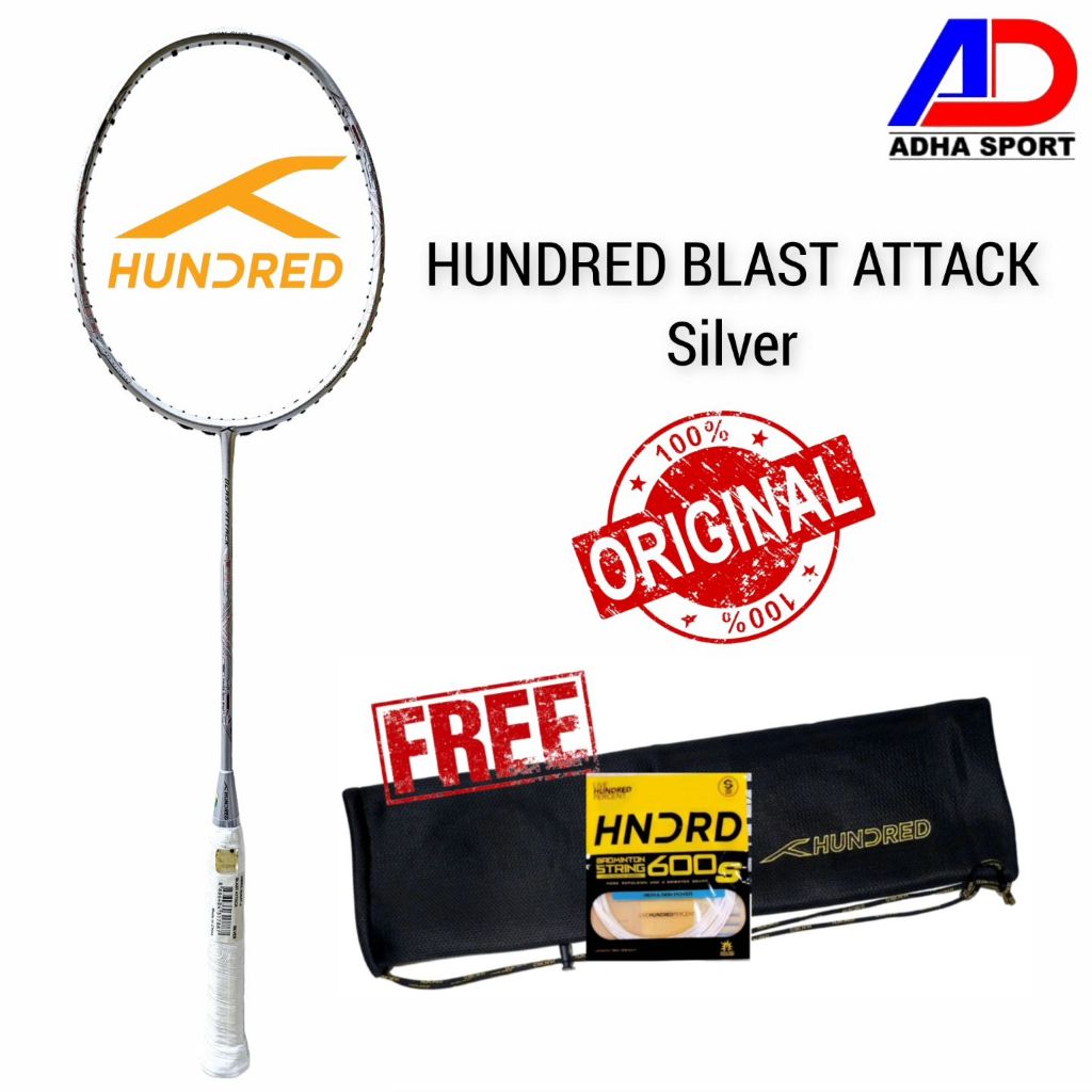 Jual Raket Badminton Hundred BLAST Attack Silver Raket Bulutangkis ...