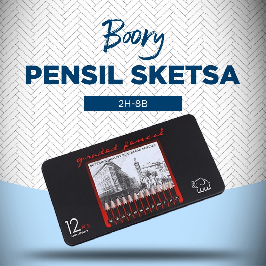 Jual Pensil Gambar Sketsa Profesional Set Isi 12 Pcs 2H-8B - Graded ...