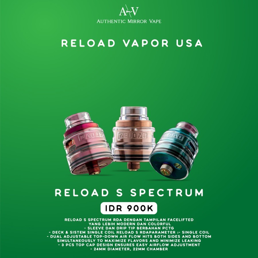 Jual Reload S Spectrum Series RDA 24MM by Reload Vapor USA / Reload S ...