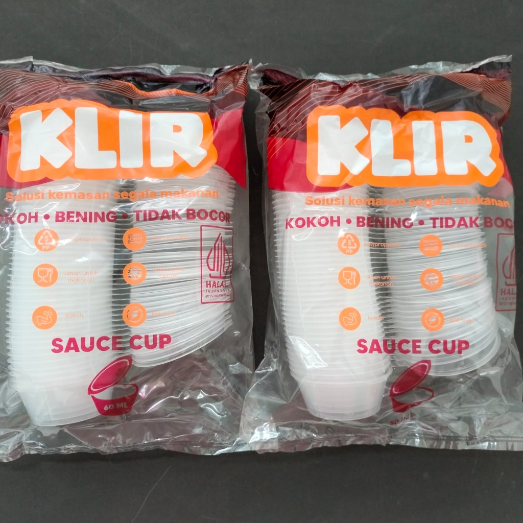 Jual [100pcs] Cup Mika 60 ml | Sauce Container Tutup Menyatu | Cup ...