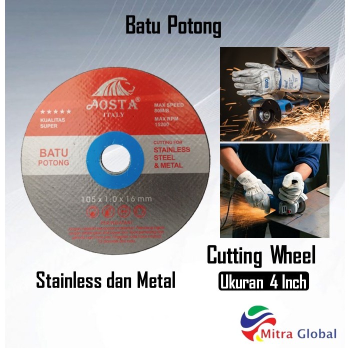 Jual Batu Gerinda Potong Mollar 4 Inch / Cutting Wheel Grinda Stainless ...