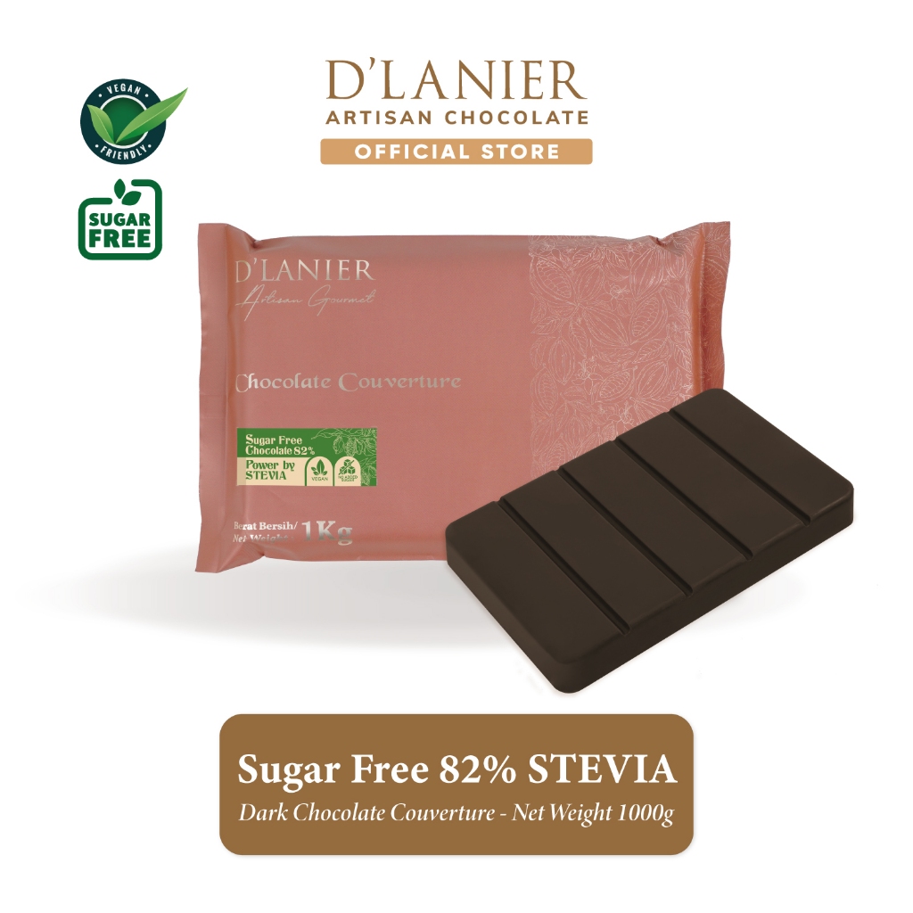 Jual D'Lanier Sugar Free Dark Chocolate Couverture 82% Stevia - 1 kg ...
