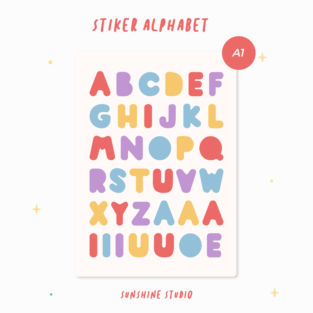 Jual [Sunshine] Stiker Alphabet Stiker Huruf Alfabet Stiker Abjad abc ...