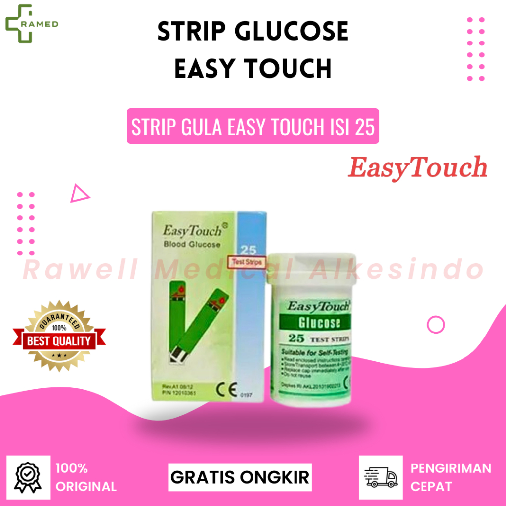 Jual Easy Touch Glucose Strip / Strip Gula Easy Touch Isi 25 | Strip ET ...