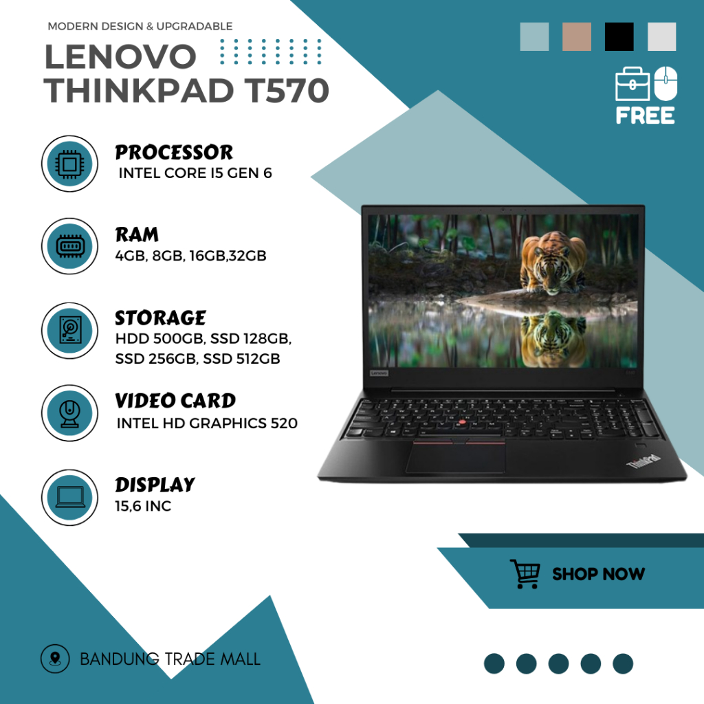 Jual Laptop Lenovo ThinkPad T570 Core i5 Gent 6 RAM 16GB SSD 512GB ...