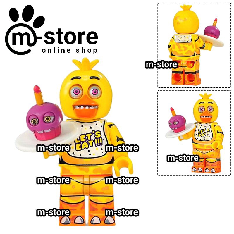 Jual brick fnaf chica five nights at freddy's mini toy figure | Shopee ...