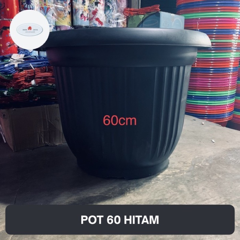 Jual pot hitam 60 cm plastik tebal / pot jumbo / pot besar tanaman ...