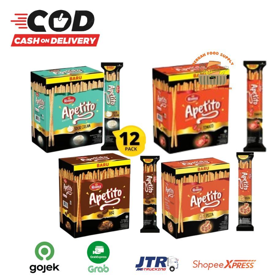 Jual ( BERKAH ) Apetito Roma Biskuit Stick 1 Box Isi 10 Pcs Rasa Tomat ...