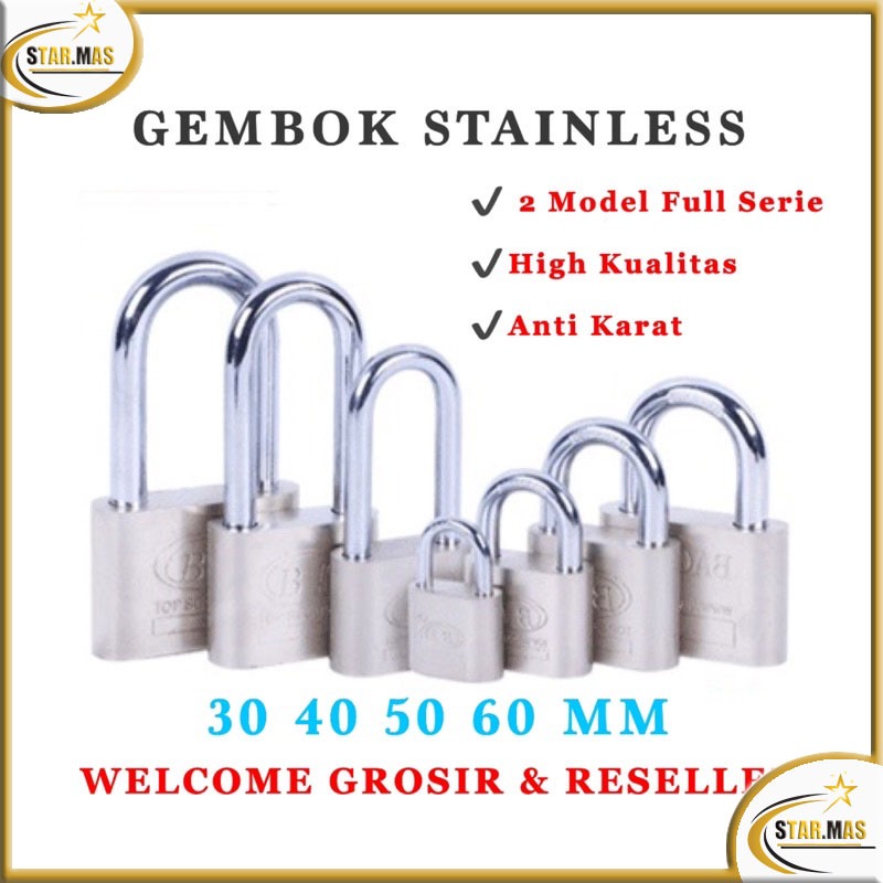 Jual GEMBOK LEHER PANJANG/PENDEK UKURAN 30MM 40MM 50MM 60MM | Shopee ...