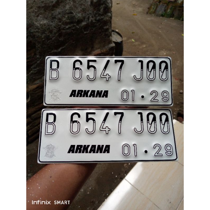 Jual Aksesoris motor Plat Nomor Motor Custom Putih Font Bolong Separuh ...